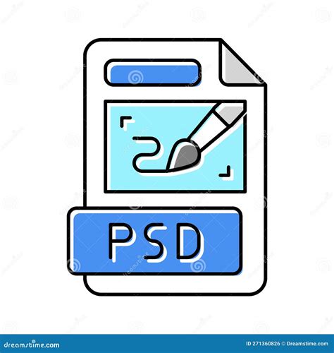 Psd File Format Document Color Icon Vector Illustration Stock Vector Illustration Of Folder