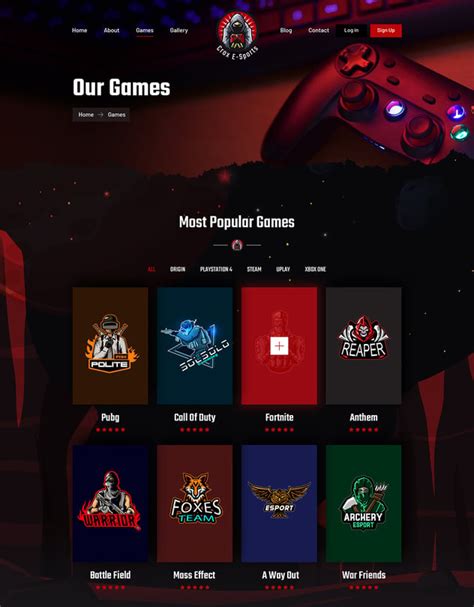 Crox Esports And Gaming Html Template Site Templates Ft Esport