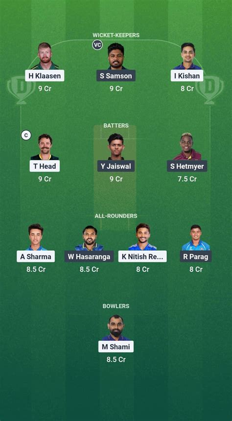 Srh Vs Rr Dream11 Prediction Today Match 2 Ipl 2025