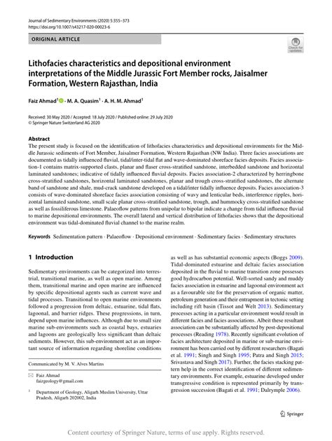 Lithofacies Characteristics And Depositional Environment