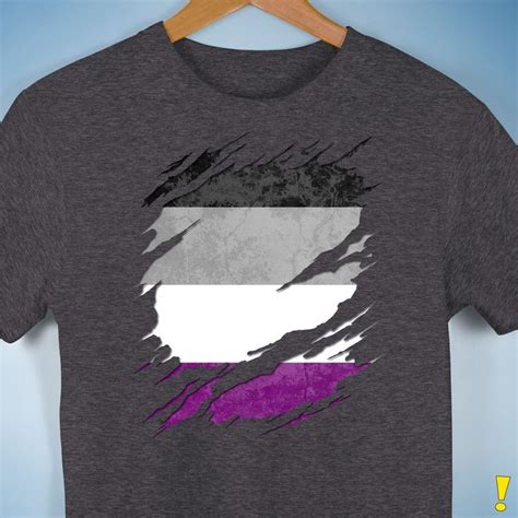 Asexual Pride Flag Ripped Reveal Premium Unisex T Shirt Asexual Pride