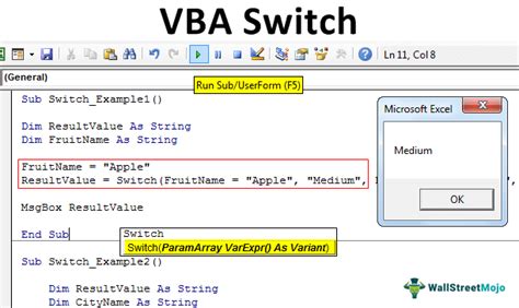 Vba Switch Function How To Use Switch Function