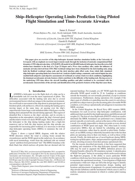 Pdf Ship Helicopter Operating Limits Prediction Using Piloted Flight