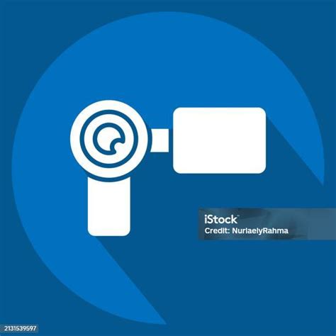 아이콘 비디오 카메라 스케이팅 기호와 관련이 있습니다 긴 그림자 스타일 심플한 디자인 일러스트레이션 가상현실에 대한 스톡 벡터 아트 및 기타 이미지 Istock