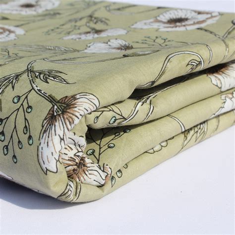 Floral Print Fabric By The Yard Indian Hand Block Printed Etsy