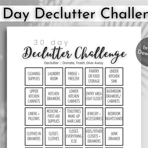 Declutter Challenge Day Challenge Instant Digital Etsy