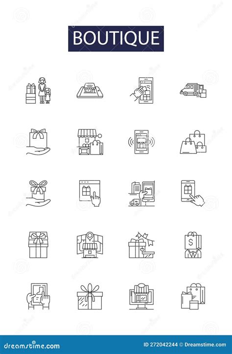 Boutique Line Icons Signs Vector Set Outline Illustration Concept