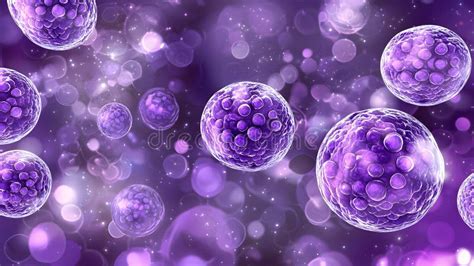 Microscopic Purple Cells Medical Science Cellular Structure Detailed