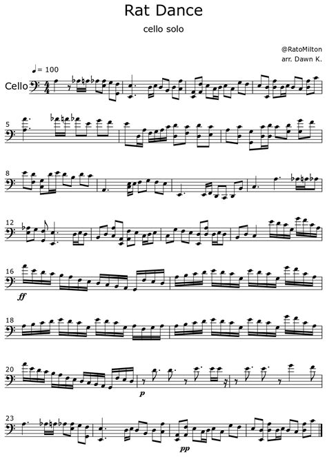 Rat Dance Sheet Music For Cello