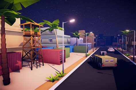 Low Poly Night City FPS TPS ZOMBIE 3D Environments Unity Asset Store