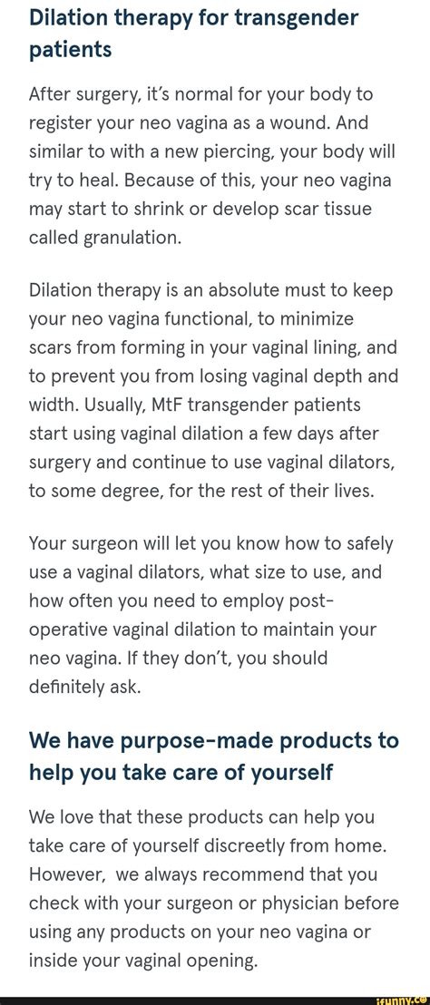Dilation Therapy For Transgender Patients After Surgery It S Normal For Your Body To Register