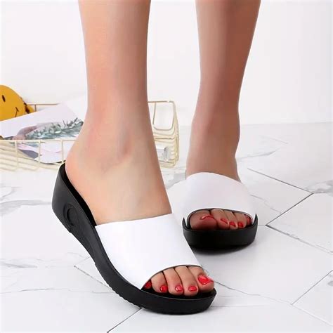 Womens Platform Wedge Sandals Comfortable Open Toe Slip Temu Norway