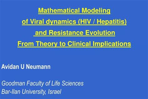 Ppt Mathematical Modeling Of Viral Dynamics Hiv Hepatitis And