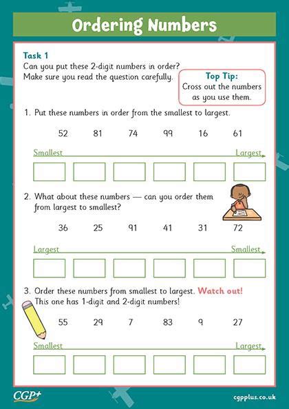 Ordering Numbers 0 100 Year 2 Cgp Plus Worksheets Library