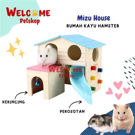 Jual Mizu House Rumah Kayu Hamster Perosotan Mainan Kandang Hamster Shopee Indonesia