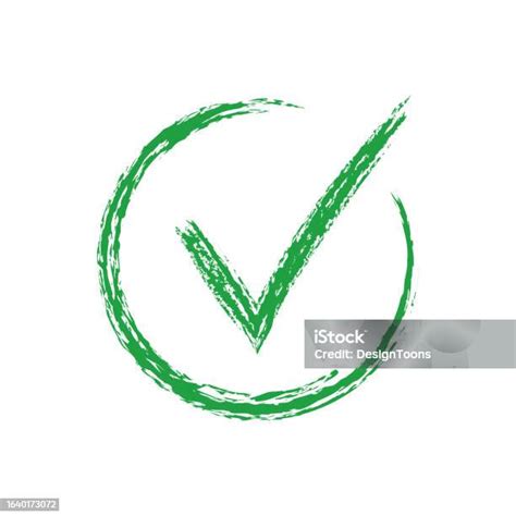 녹색 그런지 확인 표시 정답 투표 또는 선택 승인 아이콘 확인 브러시 마크 확인 체크된 원형은 질 우표를 받아들입니다 0명에 대한 스톡 벡터 아트 및 기타 이미지 Istock
