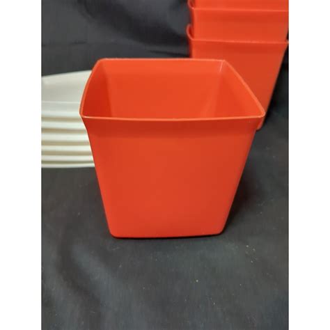 Rubbermaid 1 Quart Orange Storage Containers With Lids Rare Vintage 70s Etsy