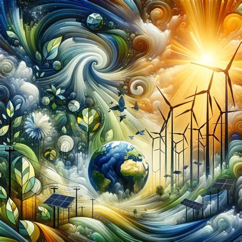 Seamless Integration Of Green Energy Solutions Stock Illustration