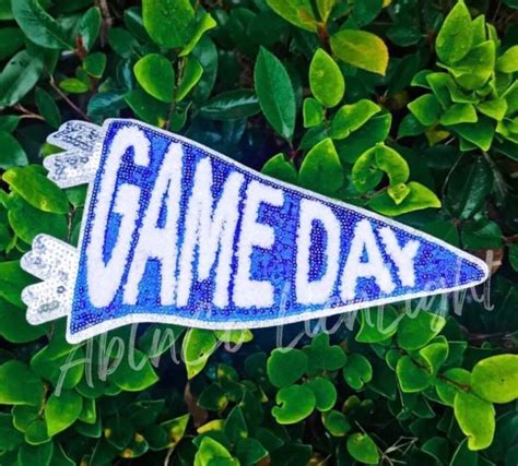 Royal Blue Game Day Patch Pennant Flag Patch Large Patch Iron On