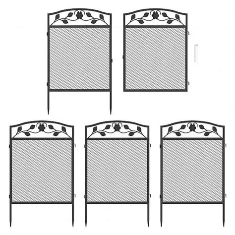 Aesome 433 In Metal Garden Fence Decorative Fencing Panels With Gate