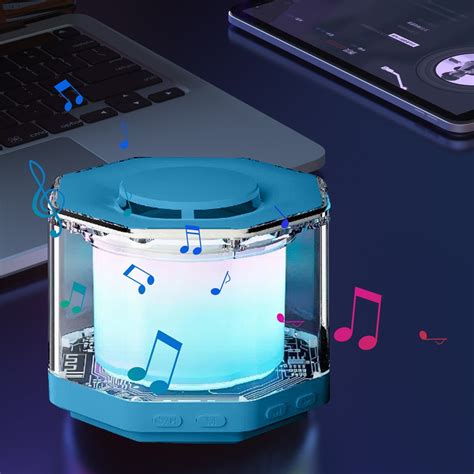 Nololo Subwoofer Outdoor Mini Colored Light Crystal Glass Wireless Bluetooth Speaker With Type C