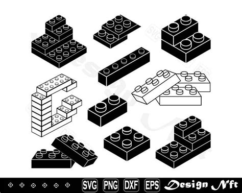 Building Blocks Svg Clipart Cut Files For Silhouette Vector Dxf