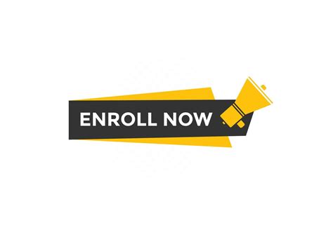 Enroll Now Text Button Web Button Template Enroll Now 8558908 Vector