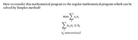 solved how to transfer this mathematical program to the