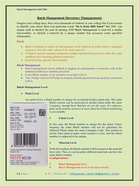 Sap Mm Batch Management Im Pdf