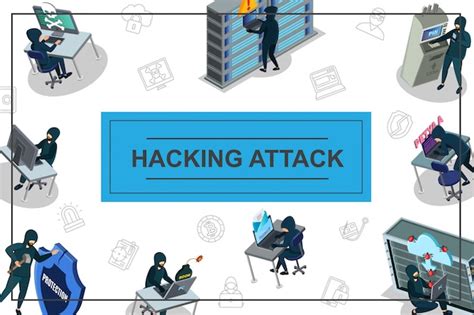 Free Vector Hacker Isometric Design Concept