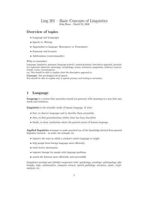 linguistics notes 1 pdf