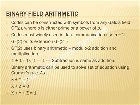 Basic Galois Field Arithmatics Required For Error Control Codes Pdf