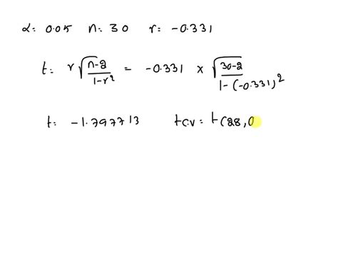 SOLVED Determine Whether The Correlation Coefficient Is Statistically Significant At The