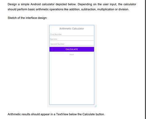 Solved Design A Simple Android Calculator Depicted Below