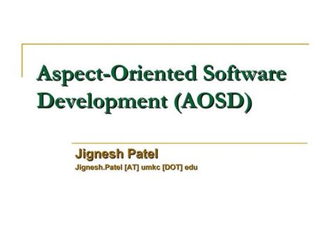 Aspect Oriented Software Engineering Ppt