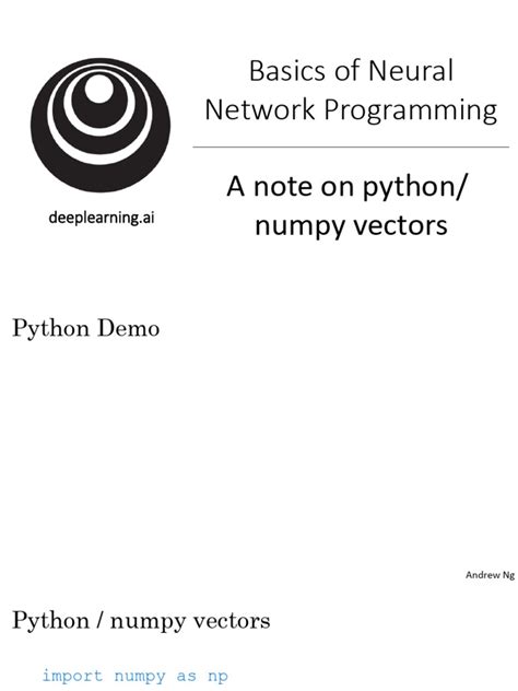 2 16关于pythonandnumpy向量的说明 slides pdf computers technology and engineering