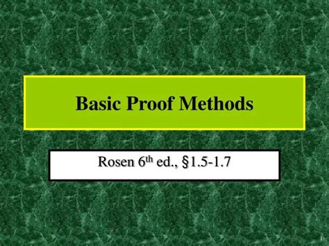 Ppt Basic Proof Methods Powerpoint Presentation Free Download Id