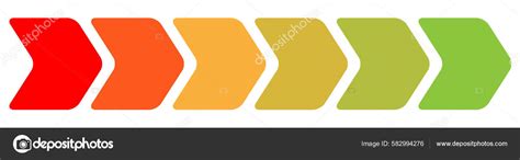 Progress Bar Level Indicator Arrows Steps Phases Stock Vector
