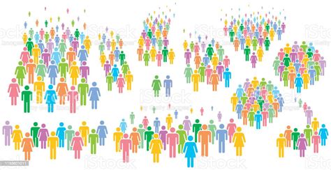 양식에 일치 시키는 사람들의 그룹의 멀티 컬러 벡터 일러스트 대규모에 대한 스톡 벡터 아트 및 기타 이미지 대규모 아이콘