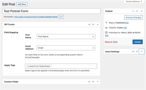 Connect Piotnet Forms To Bento Wp Fusion
