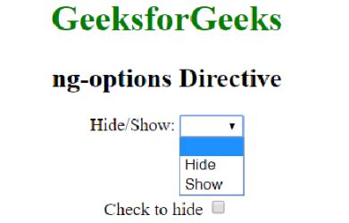 AngularJS Ng Options Directive GeeksforGeeks