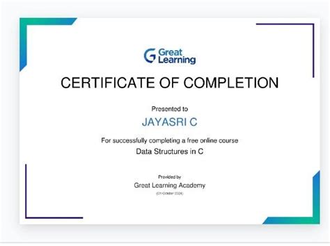 Jaya Sri On Linkedin Greatlearning Datastructures Programming C
