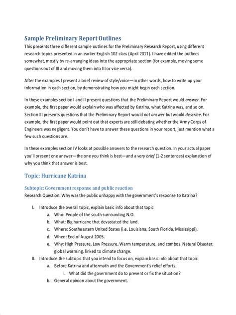 What Is A Preliminary Outline In A Research Paper Design Talk