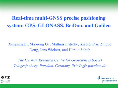 Pdf Real Time Multi Gnss Precise Positioning System Gps Glonass Beidou And Galileo