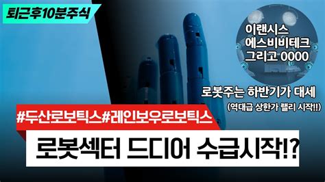 두산로보틱스 와 레인보우로보틱스 둘중 뭘 사야할까 로봇섹터 드디어 수급시작 제2의 유한양행 기대된다 Youtube