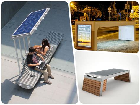 Скамейки с солнечными батареями для зарядки смартфонов