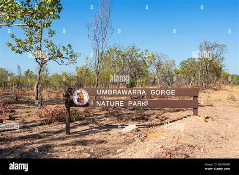 Umbrawarra Gorge Nature Park Name Sign At The Entrance Of The Park