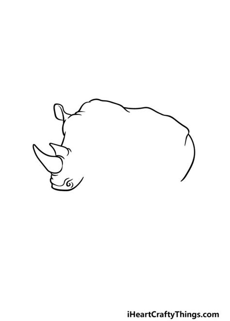 Rhino Drawing How To Draw A Rhino Step By Step