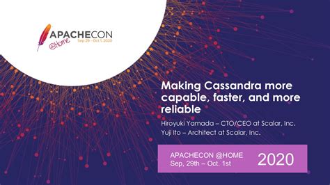 Making Cassandra More Capable Faster And More Reliable At Apacheconhome 2020 Speaker Deck