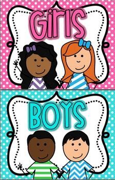 Boy And Girl Restroom Signs BRIGHT Polka Dot Bobbi Likes This